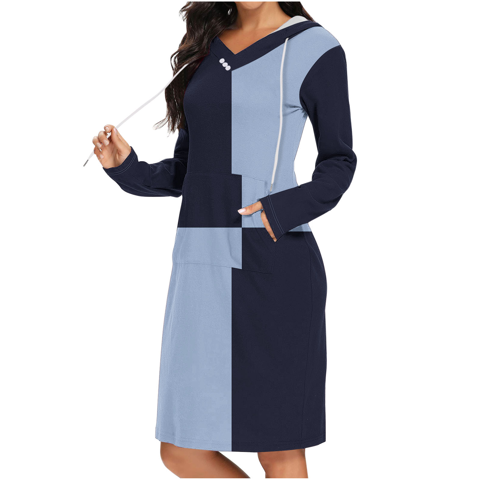 Sparkly Dress Hoodies for Women Long Sleeve Pullover Hooded Sweatshirt ...