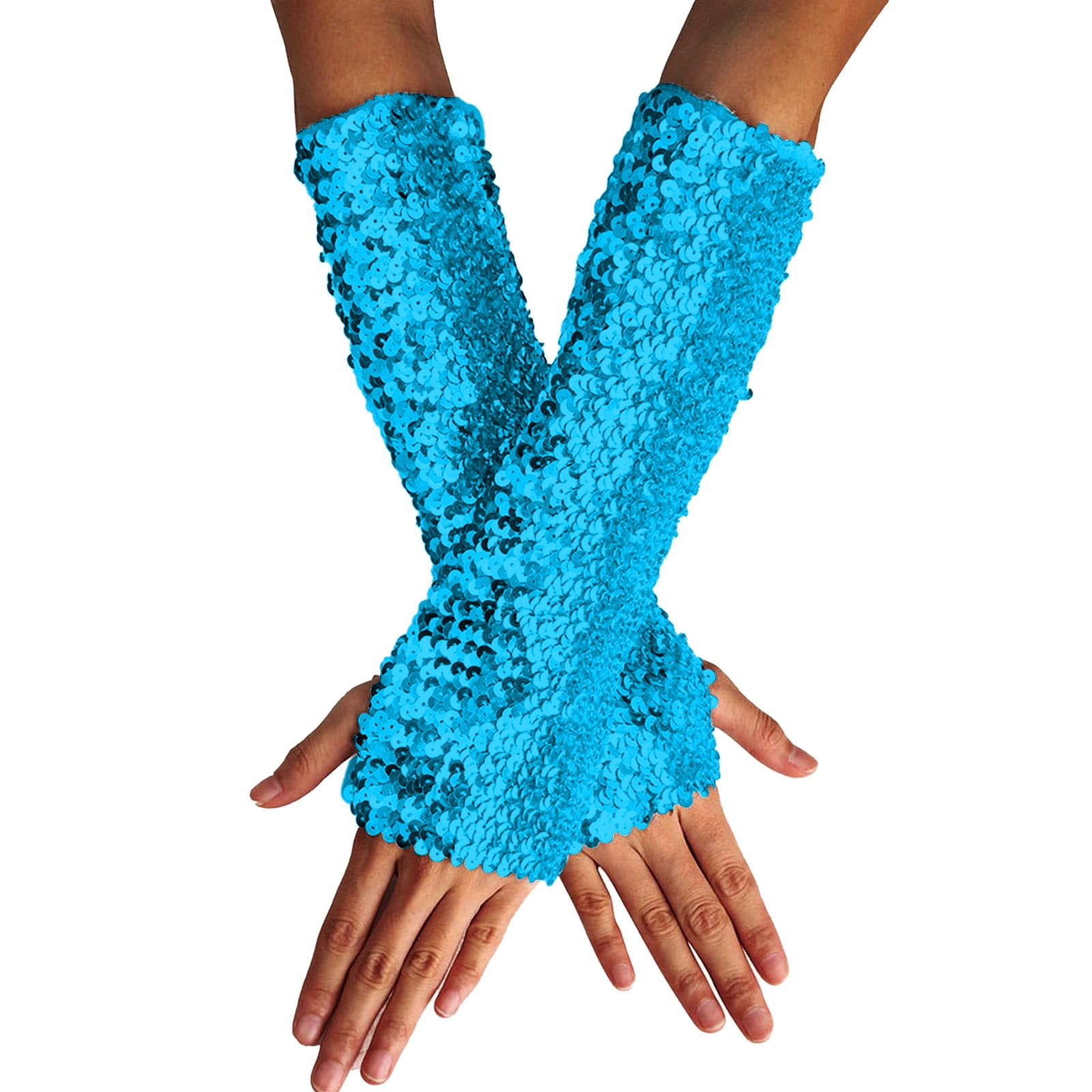 Sparkly Evening Gloves for Women - Stretchy Metallic Party Accessory ...