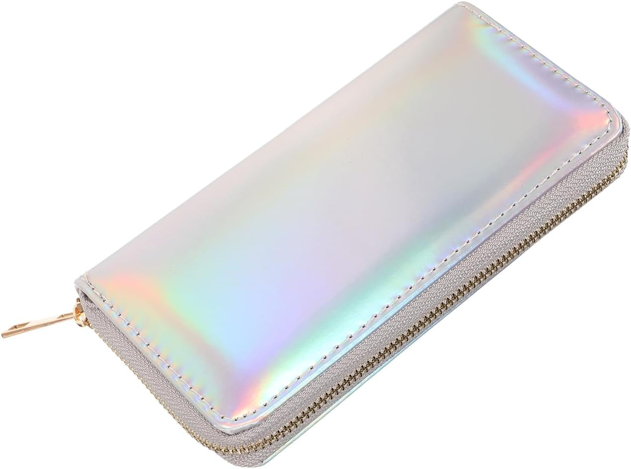 Sparkly Evening Purses for Women, Silver Cluth Purse, PU Leather Long ...
