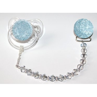 Crushed Crystal Pacifier Clip with Swarovski Crystals - Walmart.com