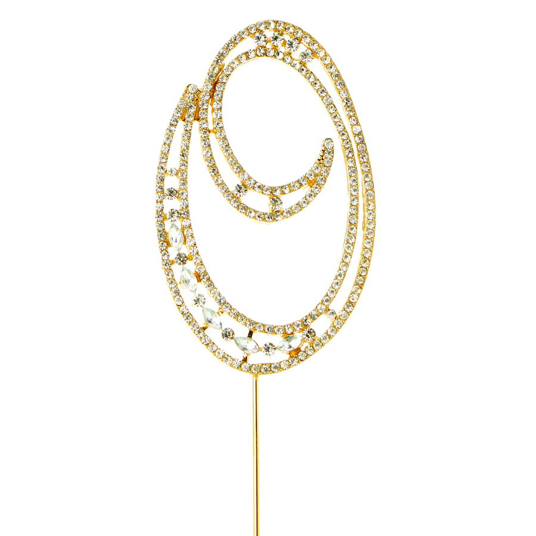 Sparkly Rhinestones Gold Cake Topper - Monogram Letter Decoration for ...