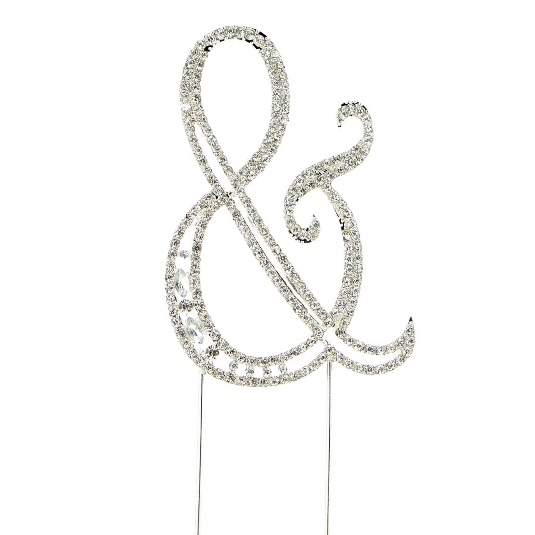 Sparkly Rhinestones Silver Cake Topper - Symbol and Number Decoration ...