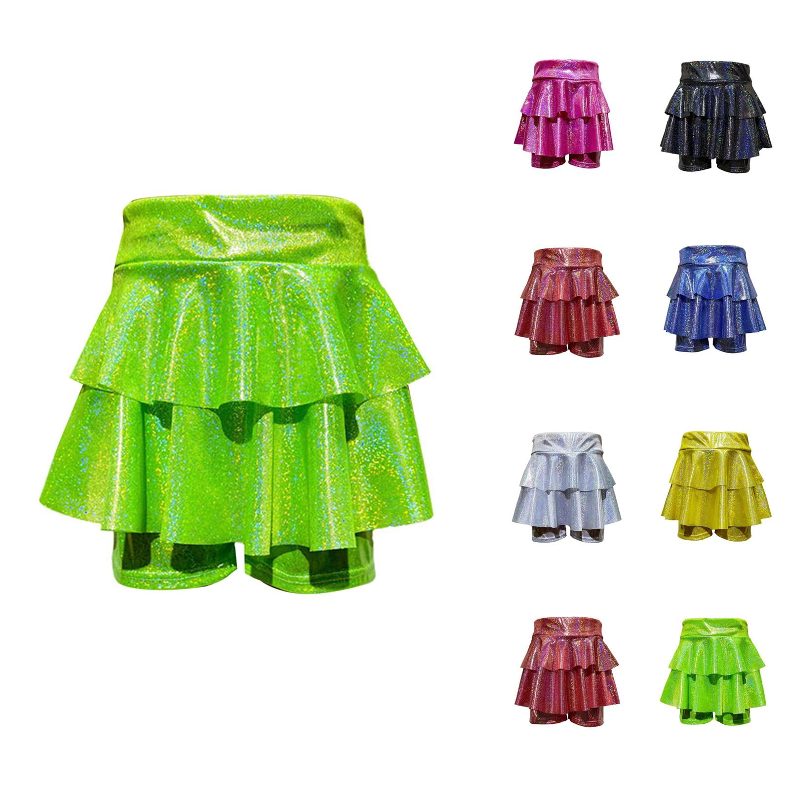 Sparkly Sequin Girls Dance Dress with Tutu Skirt and Shorts, Layered ...