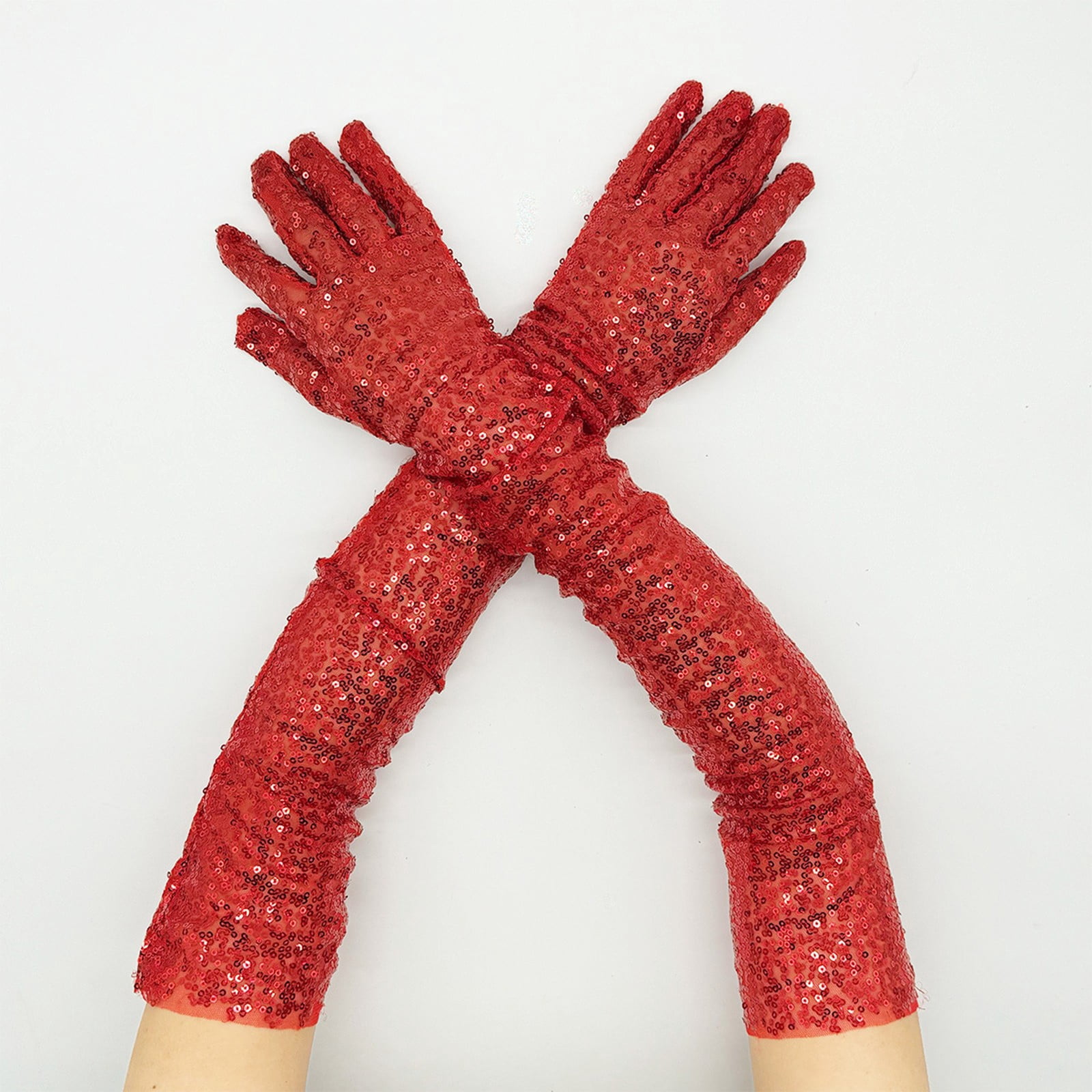 Sparkly Sequin Long Opera Party Gloves for Women 1920s 20s Satin Gloves ...