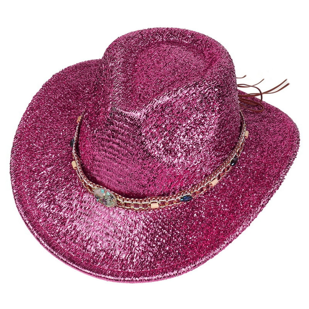 Sparkly Sequined Cowboy Hat Rapper Panama Hat for Wedding Party Wear ...
