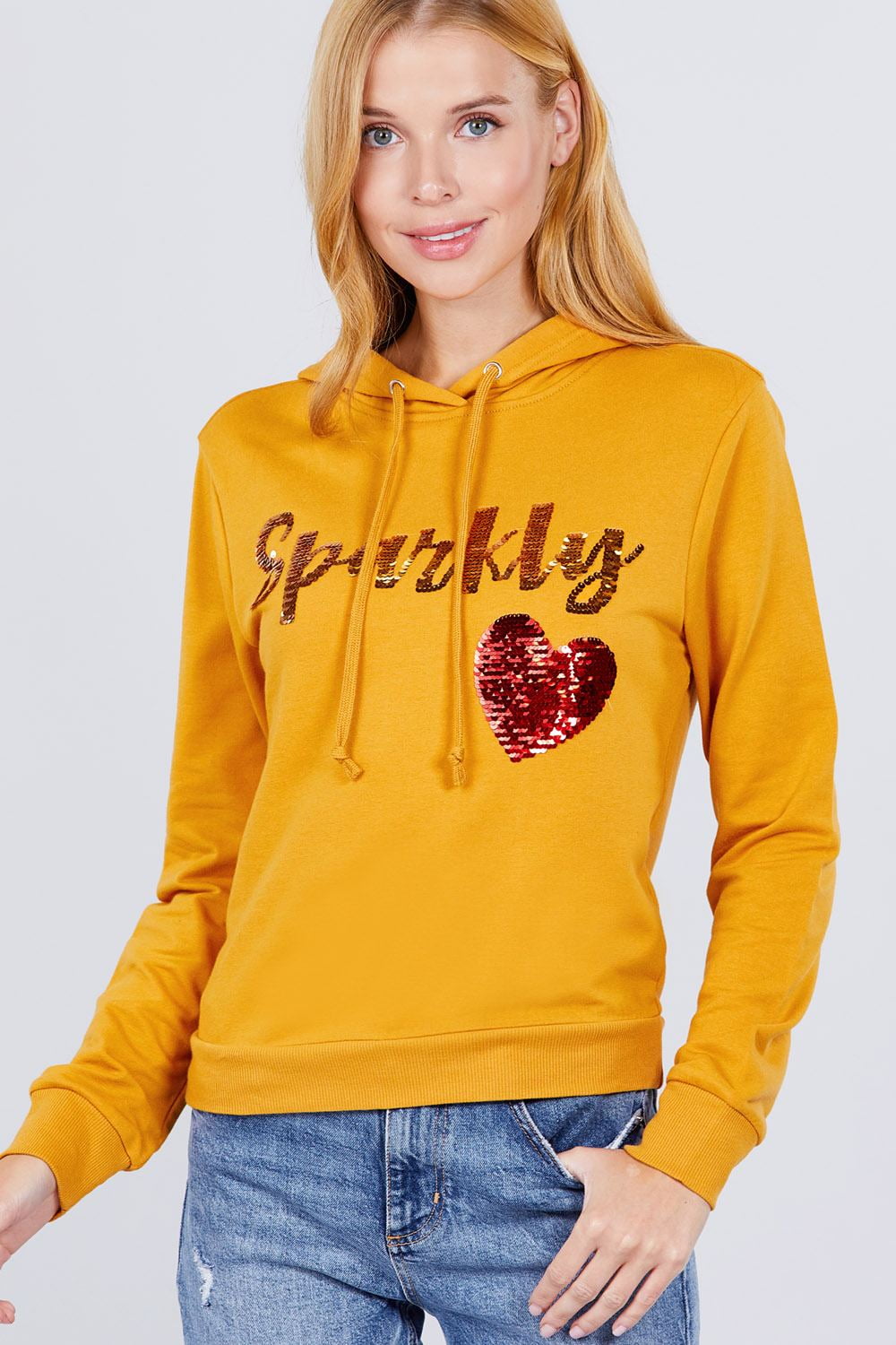Sparkly Sequins Hoodie Pullover - Walmart.com