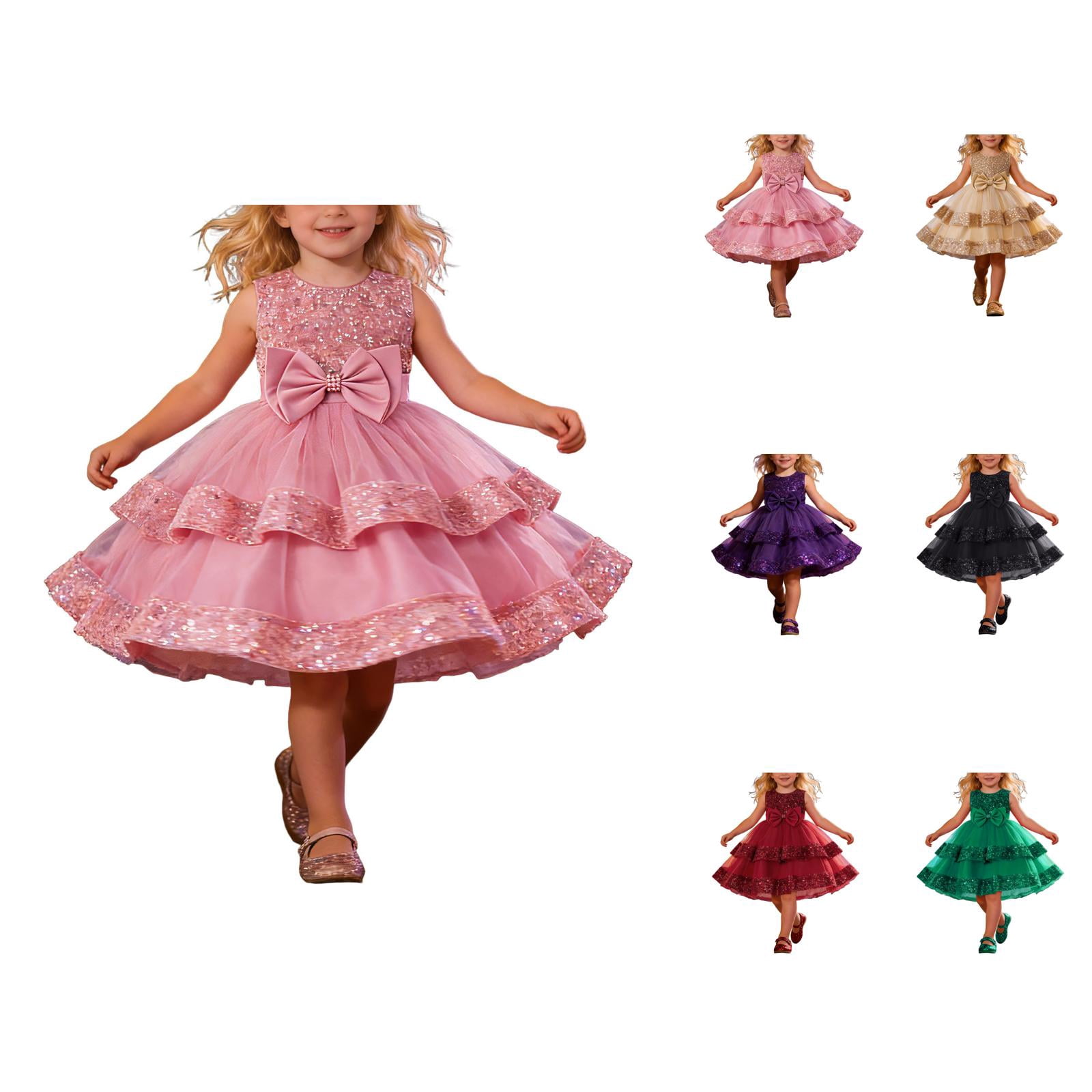 Sparkly Tutu Dress for Girls, Sequin Waistband Tulle Party Dress with ...