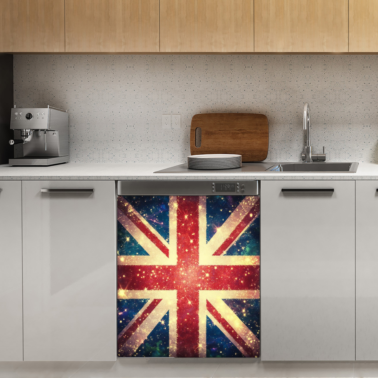 Sparkly Union Jack Flag-2 Dishwasher Magnet Cover Decorative Sticker ...