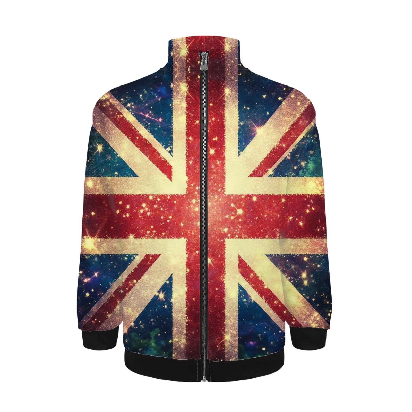 Sparkly Union Jack Flag Jacket Men's Street Cool Long Sleeves Coat ...