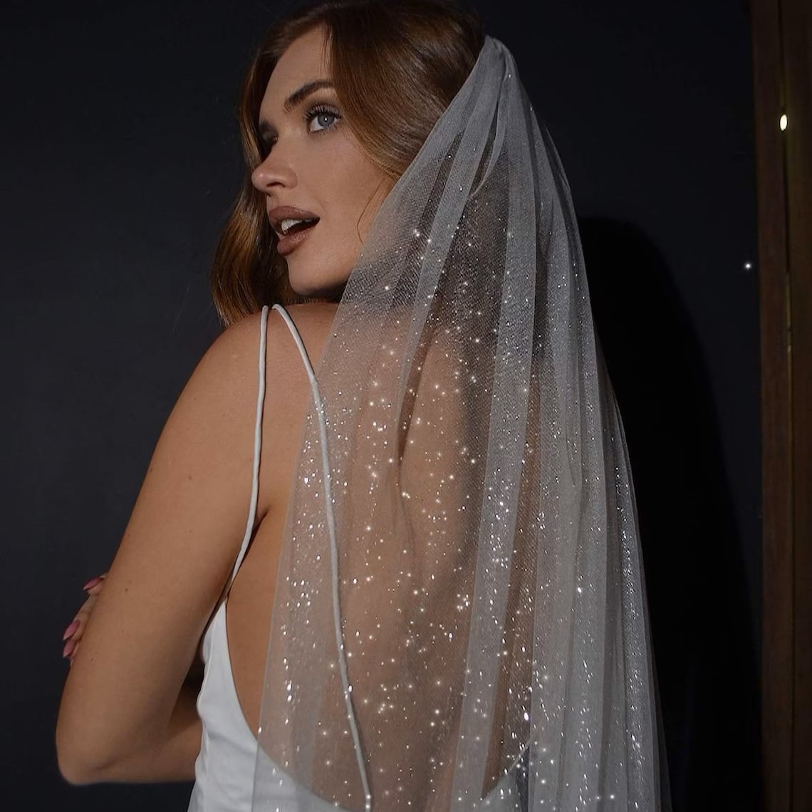 OUNONA Bridal Veil for Weddings 1 Piece White Polyester Veil with Comb ...