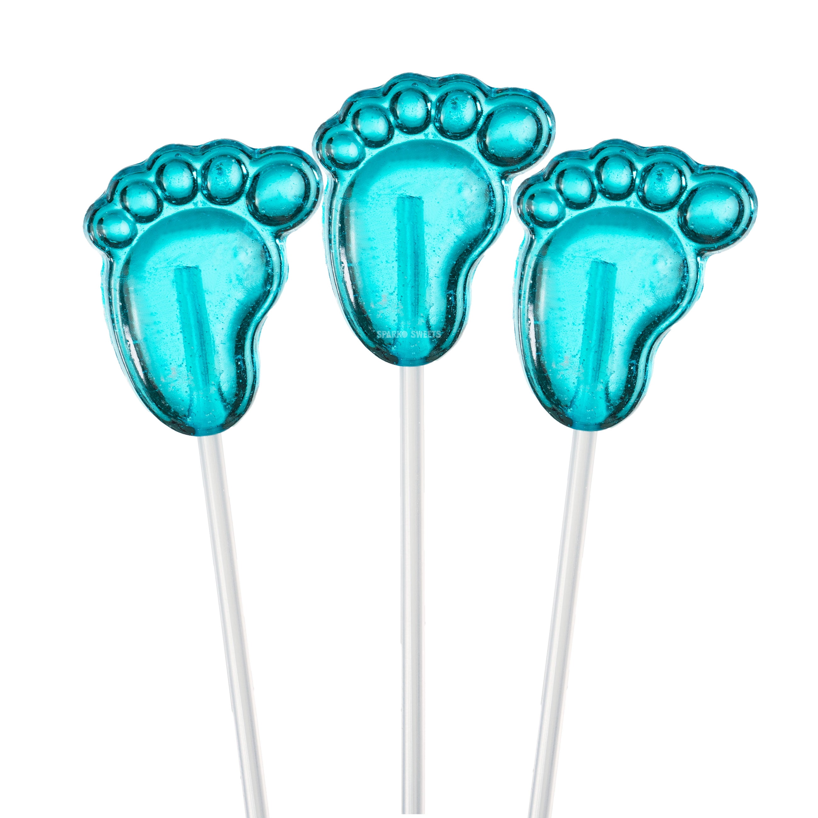 Sparko Sweets Blue Baby Feet Twinkle Pops Lollipops, 100 Pieces, Blue Raspberry Flavor, 12-Inch ...