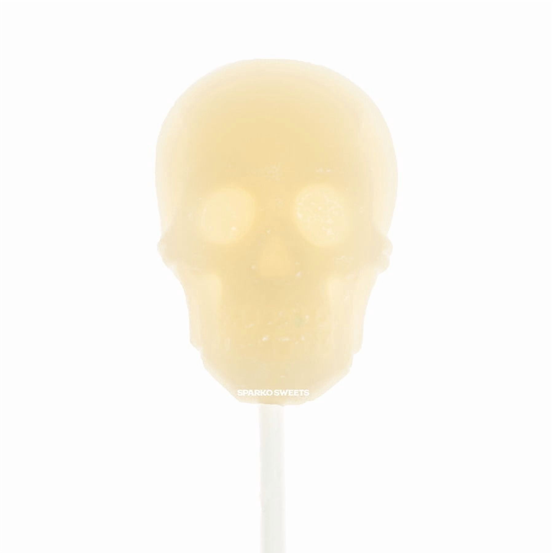 Sparko Sweets Ghostly White Sugar Skull Lollipops, Peach, 24 Count ...