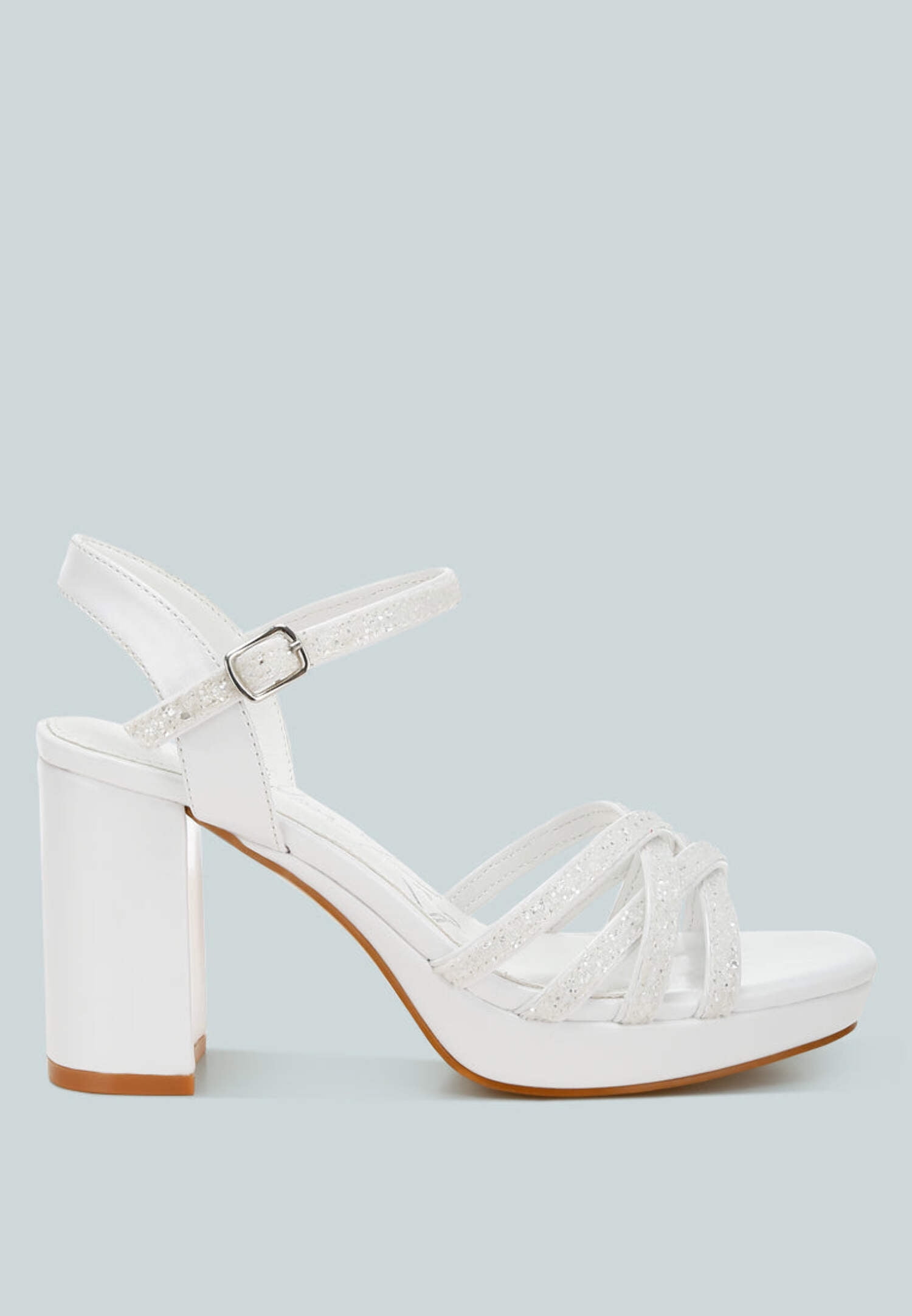 Sparks Fly Glitter Strappy Block Sandals - Walmart.com