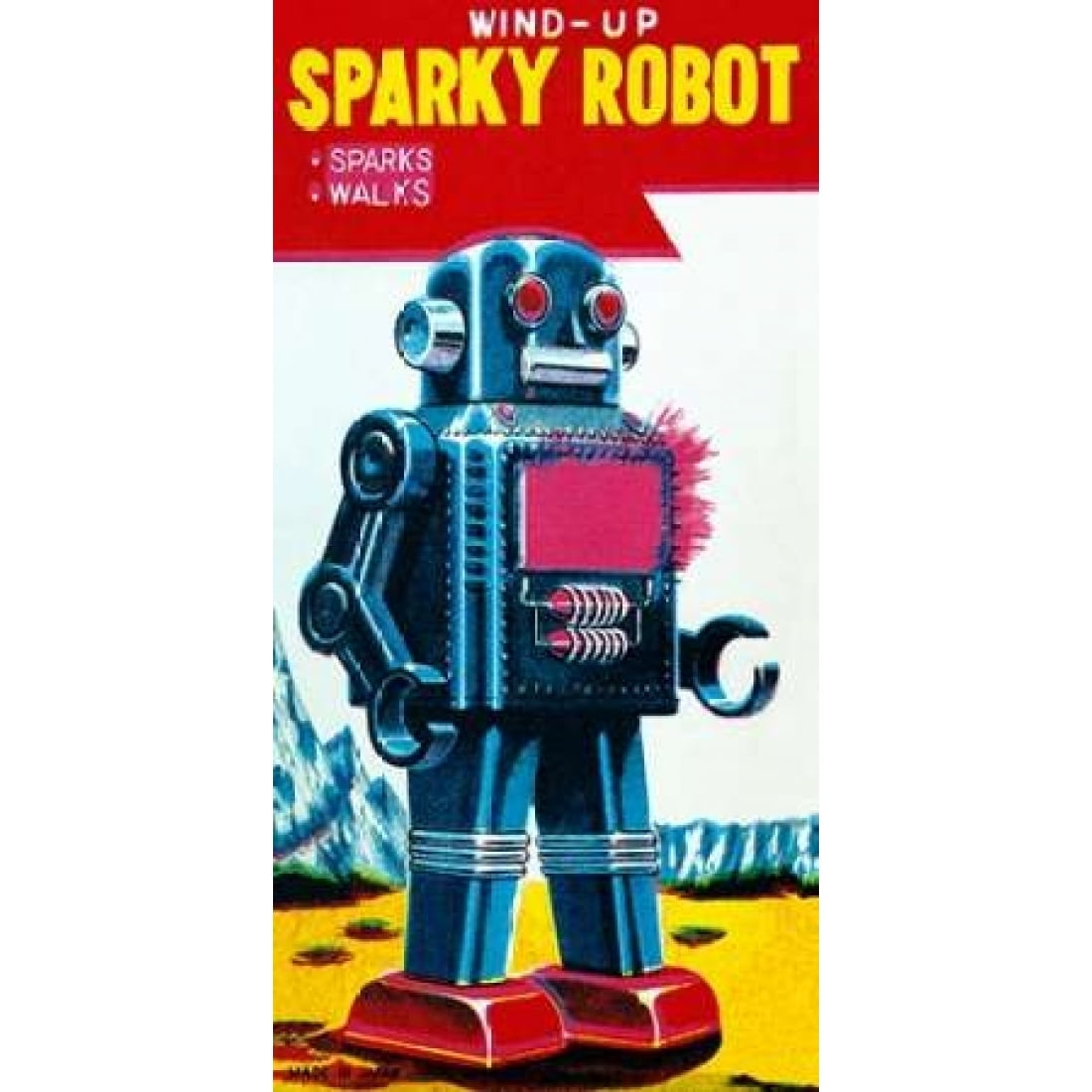 Sparky Robot Poster Print by Retrobot (24 x 48) - Walmart.com