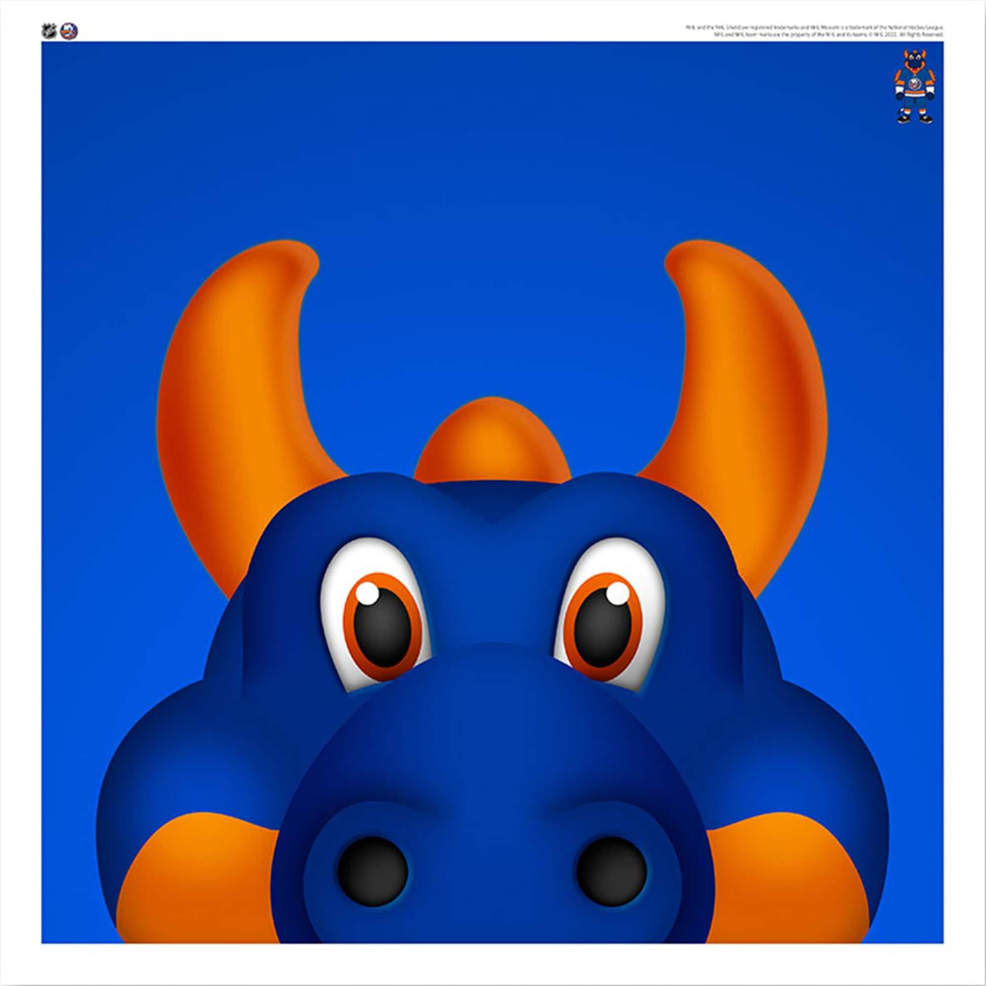 Sparky the Dragon New York Islanders 12'' x 12'' Minimalist Mascot ...