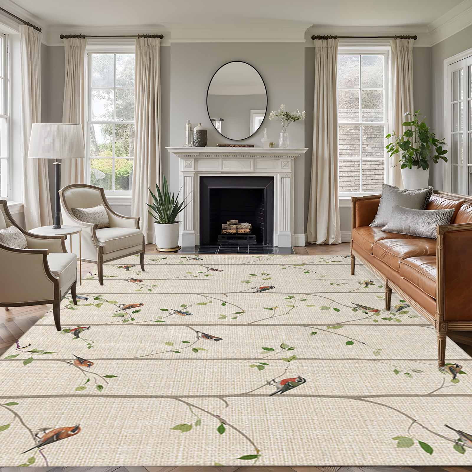 Sparrow Area Rugs 6'x9', Washable Small Throw Rugs for Kitchen Dining ...