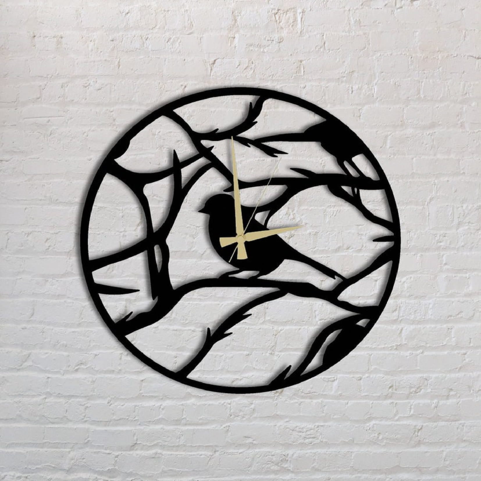Sparrow Bird Wall Clock, Large Wall Clocks, Modern Wall Clock, Wall ...