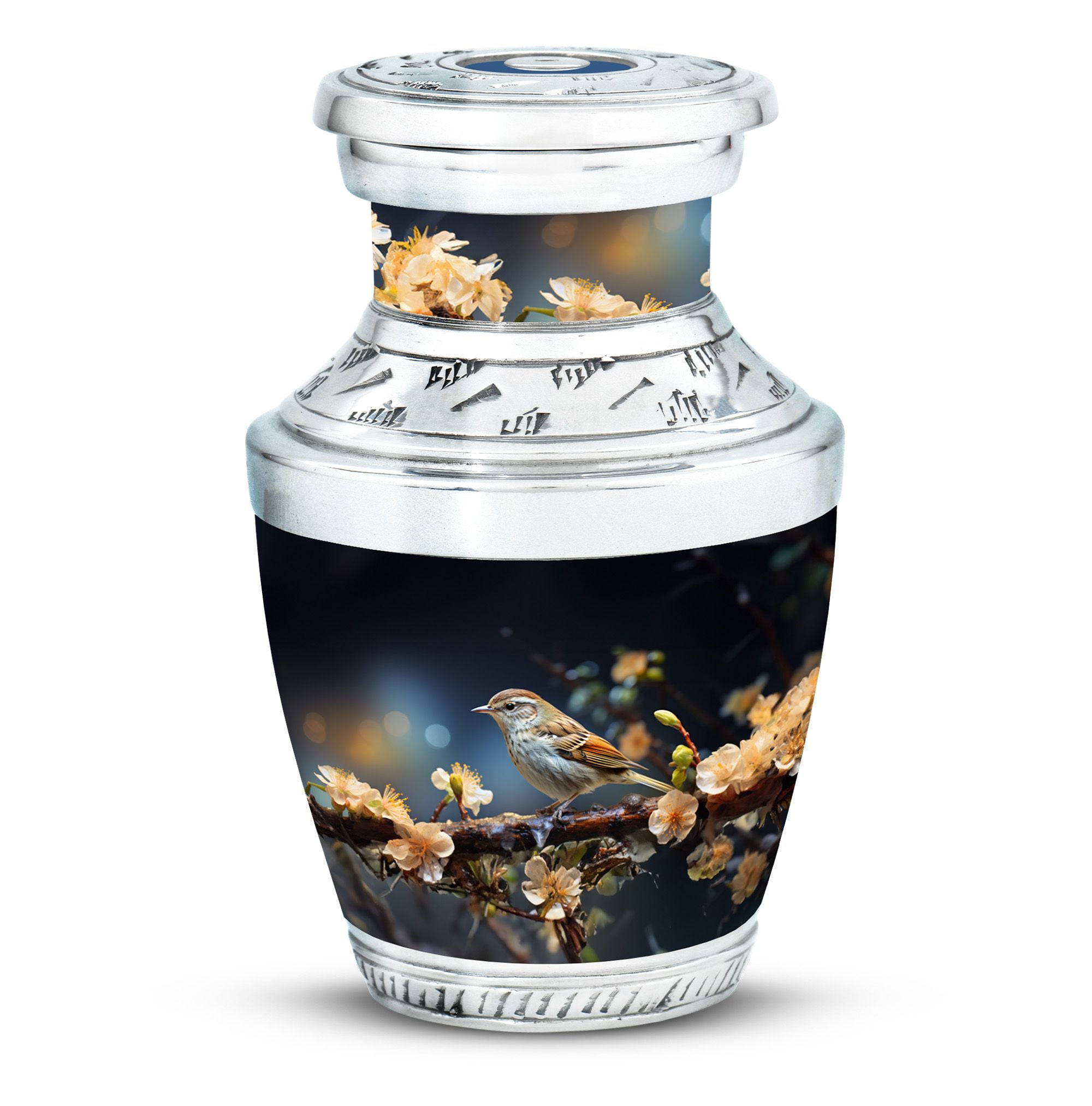 Sparrow With Golden Flowers Urn, Small Urns for Human Ashes Keepsake ...