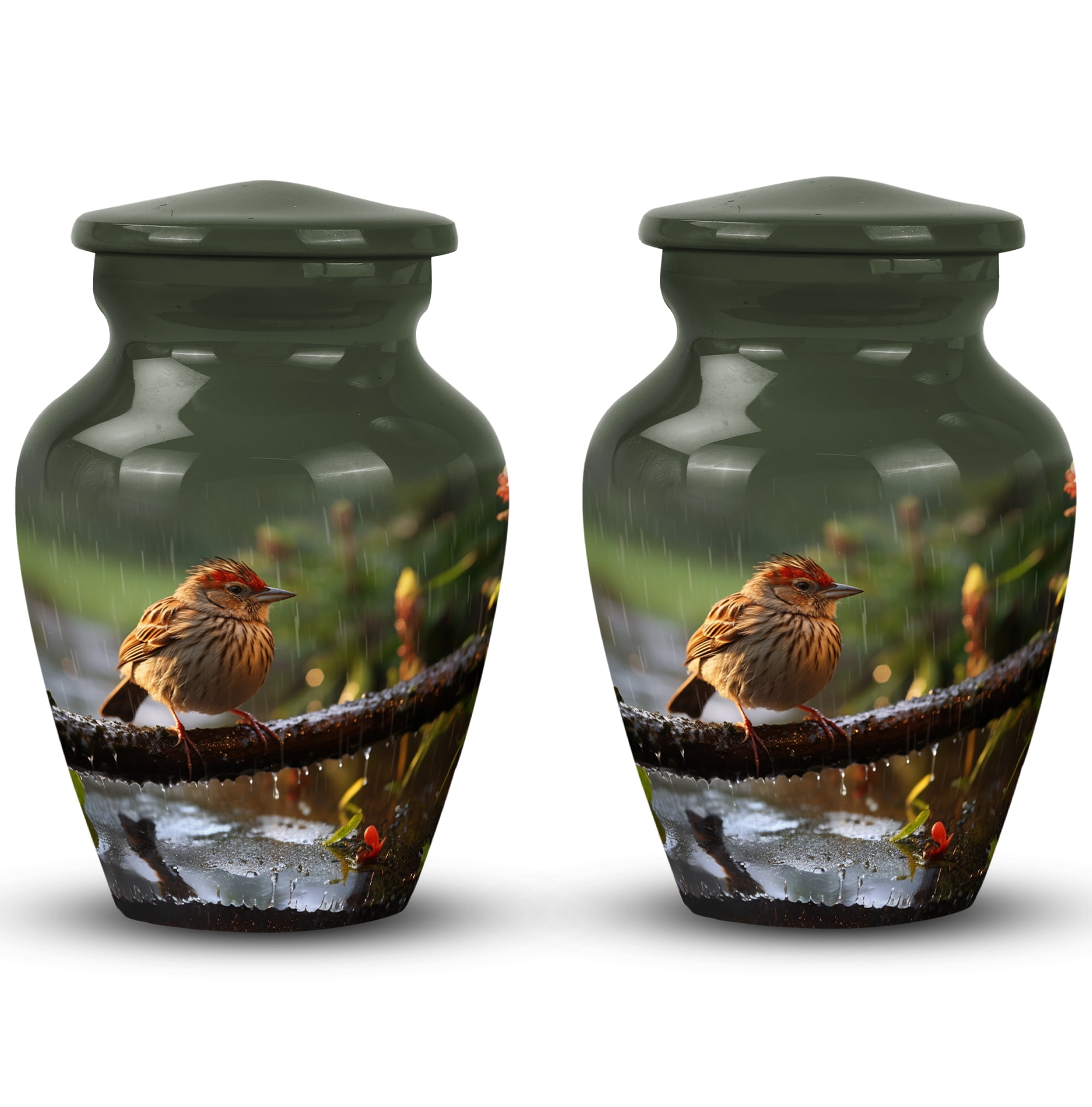 Sparrow In Rain - Mini Urns - Small Urn For Ashes - 3 Inch - Pack Of 2 ...