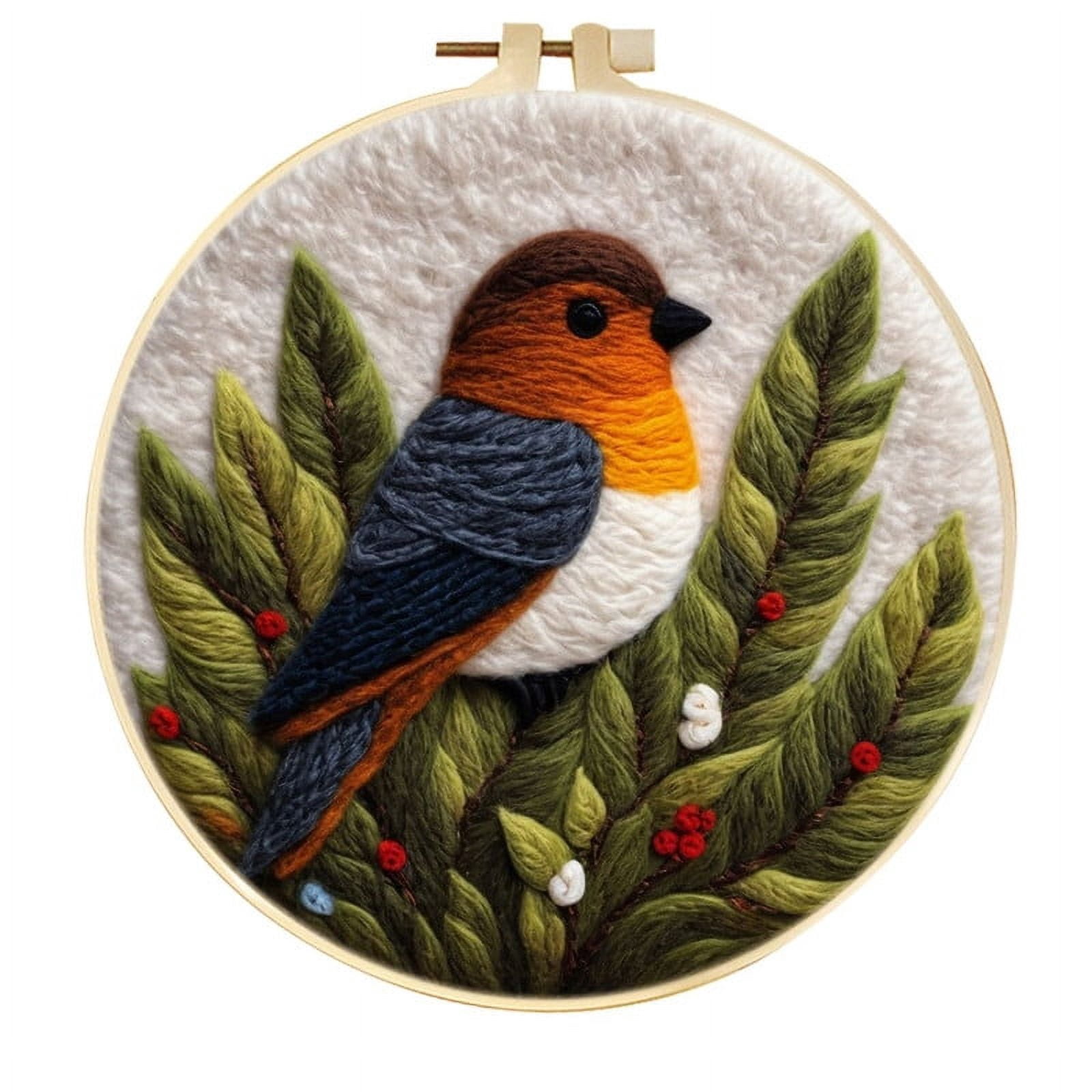 Sparrow Needle Felting Set, Beginner Felt Painting Set, With Wool Felt ...