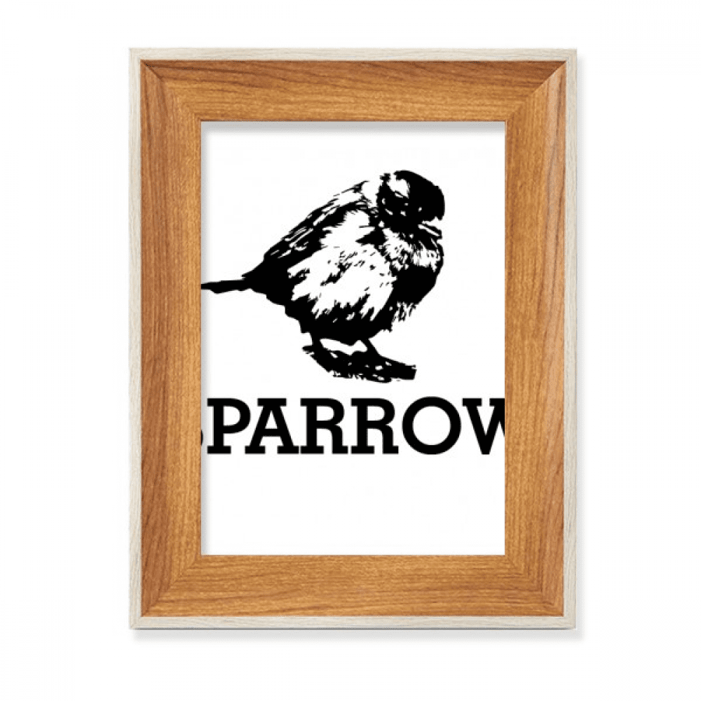 Sparrows Birds Animals Food Black White Desktop Wooden Photo Frame ...
