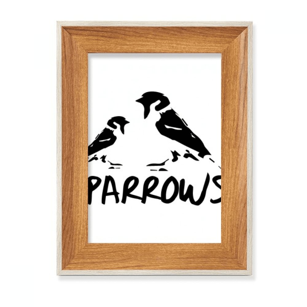 Sparrows Birds Animals Food Mother Child Desktop Wooden Photo Frame ...