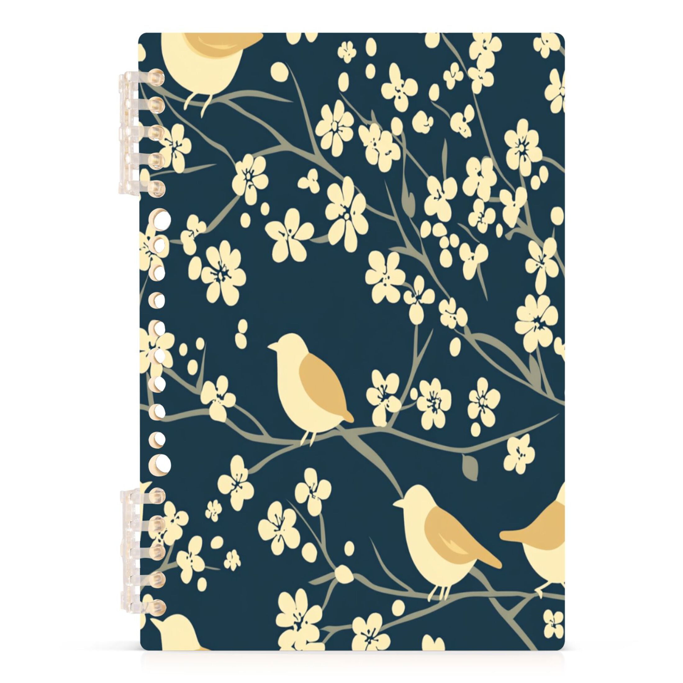 Sparrows on Blooms A5 8.3x5.7in PP Notebook, Adjustable Rings, 60 ...