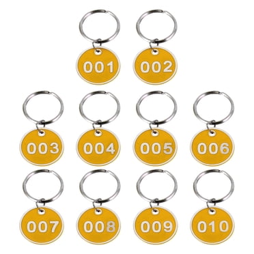 Unique Bargains 6 Pcs Key ID Label Tags Split Ring Keyring Keychain ...