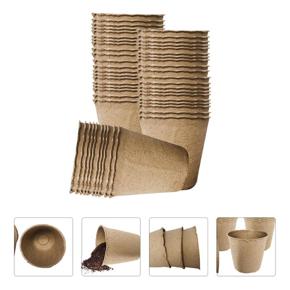 Sparsain 1 Pack of 50 Biodegradable Paper Flower Pots for Garden ...