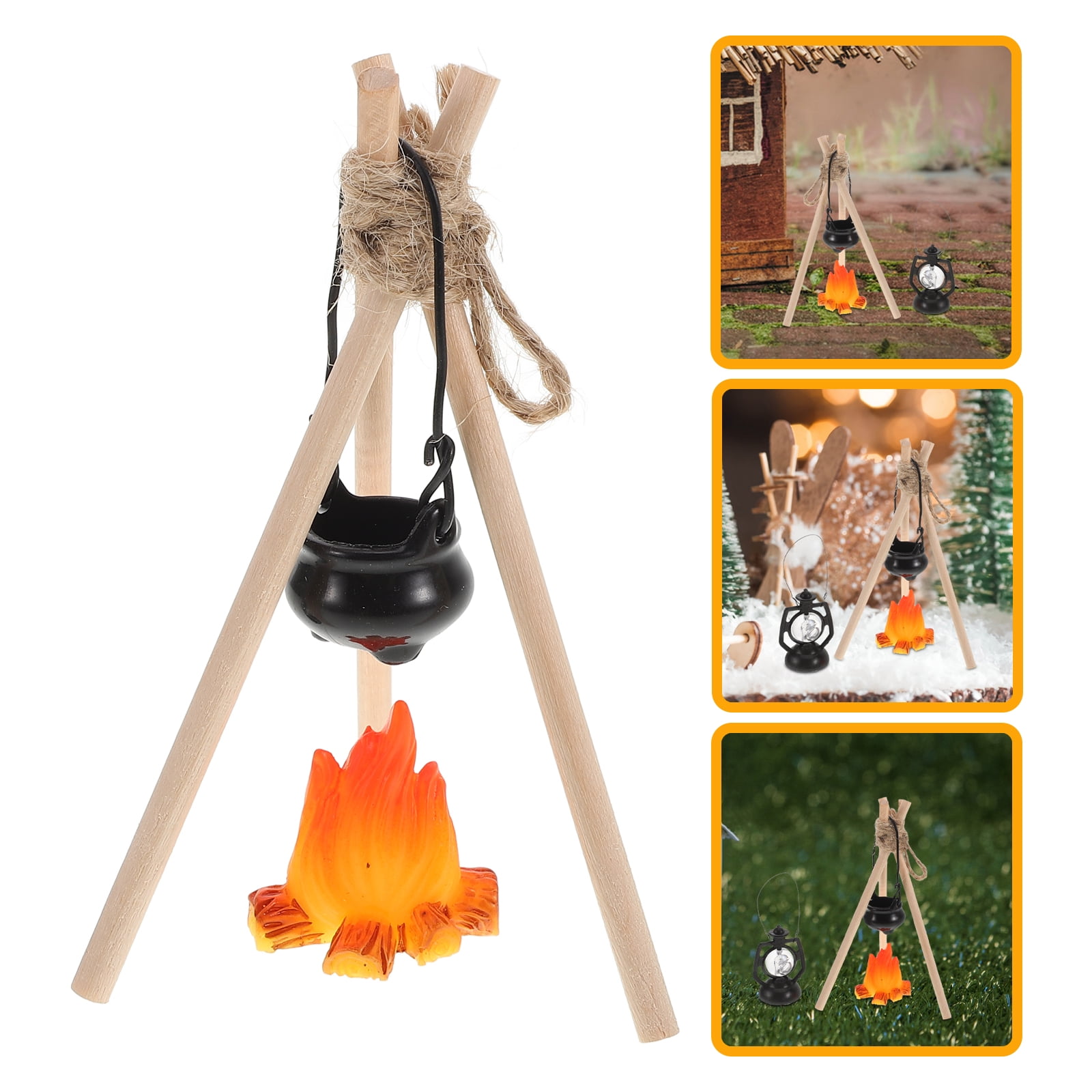 Sparsain 1 Set Miniature Campfire Model for Dollhouse Photography Props ...
