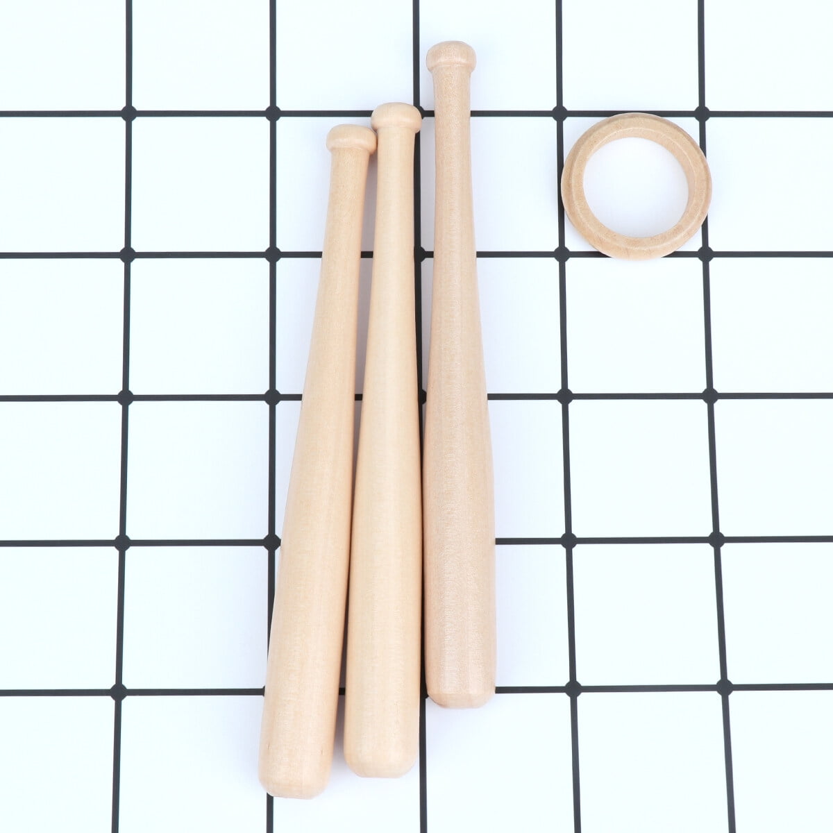 Sparsain 1 x Wooden Mini Baseball Bat Shaped Placement Stand Holder ...