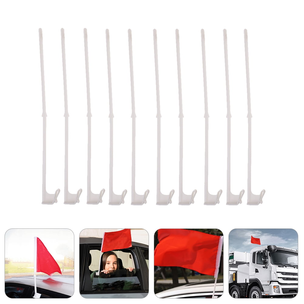 Sparsain 10 Pack Car Window Flag Pole Clip On Vehicle Flag Frames ...