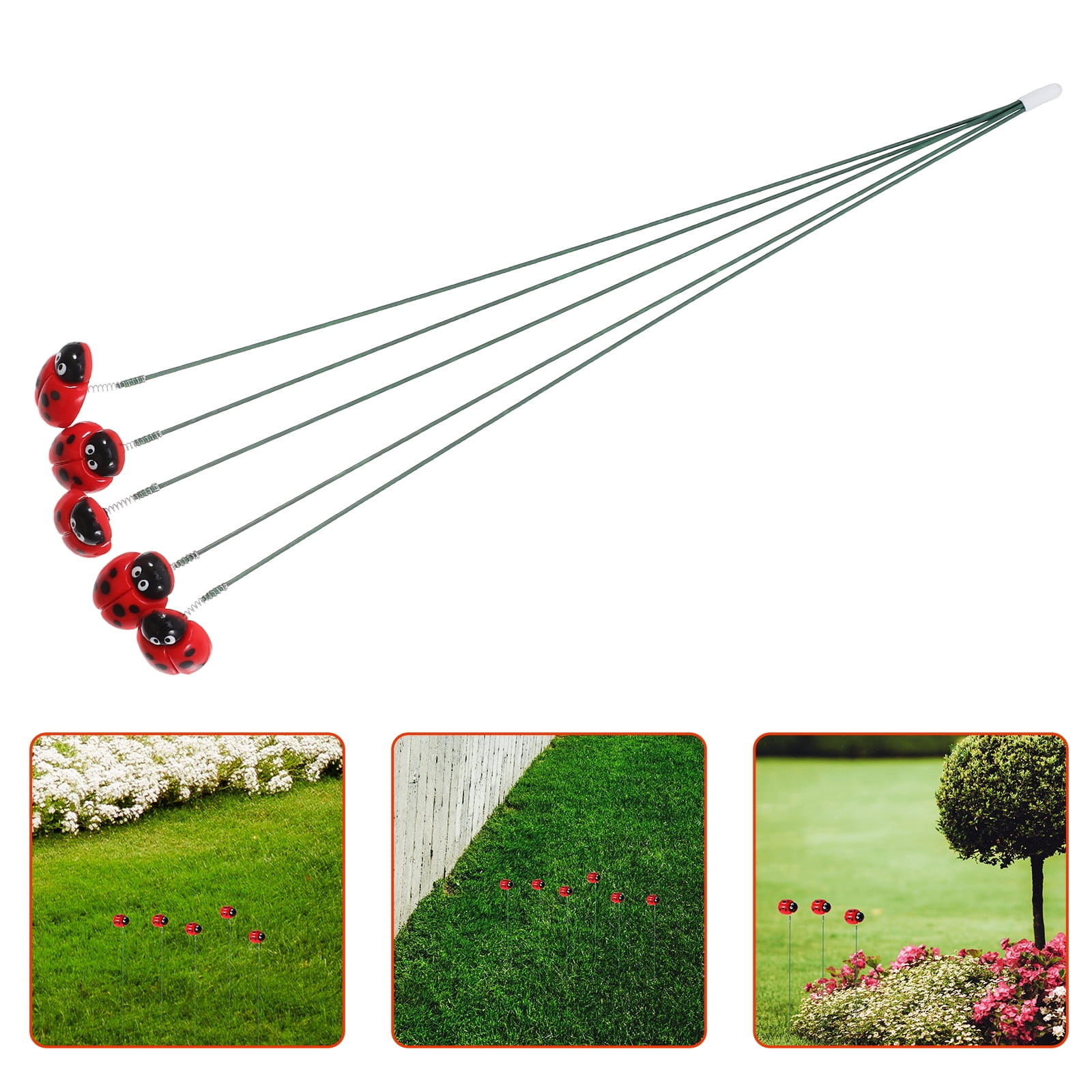 Sparsain 10 Pack Resin Ladybug Garden Signs, Ladybug Garden Stake ...