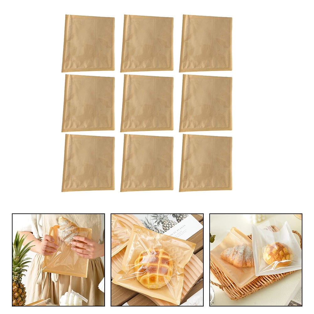 Sparsain 100pcs Heat Sealable Bakery Bags with Window, Paper Bags for ...