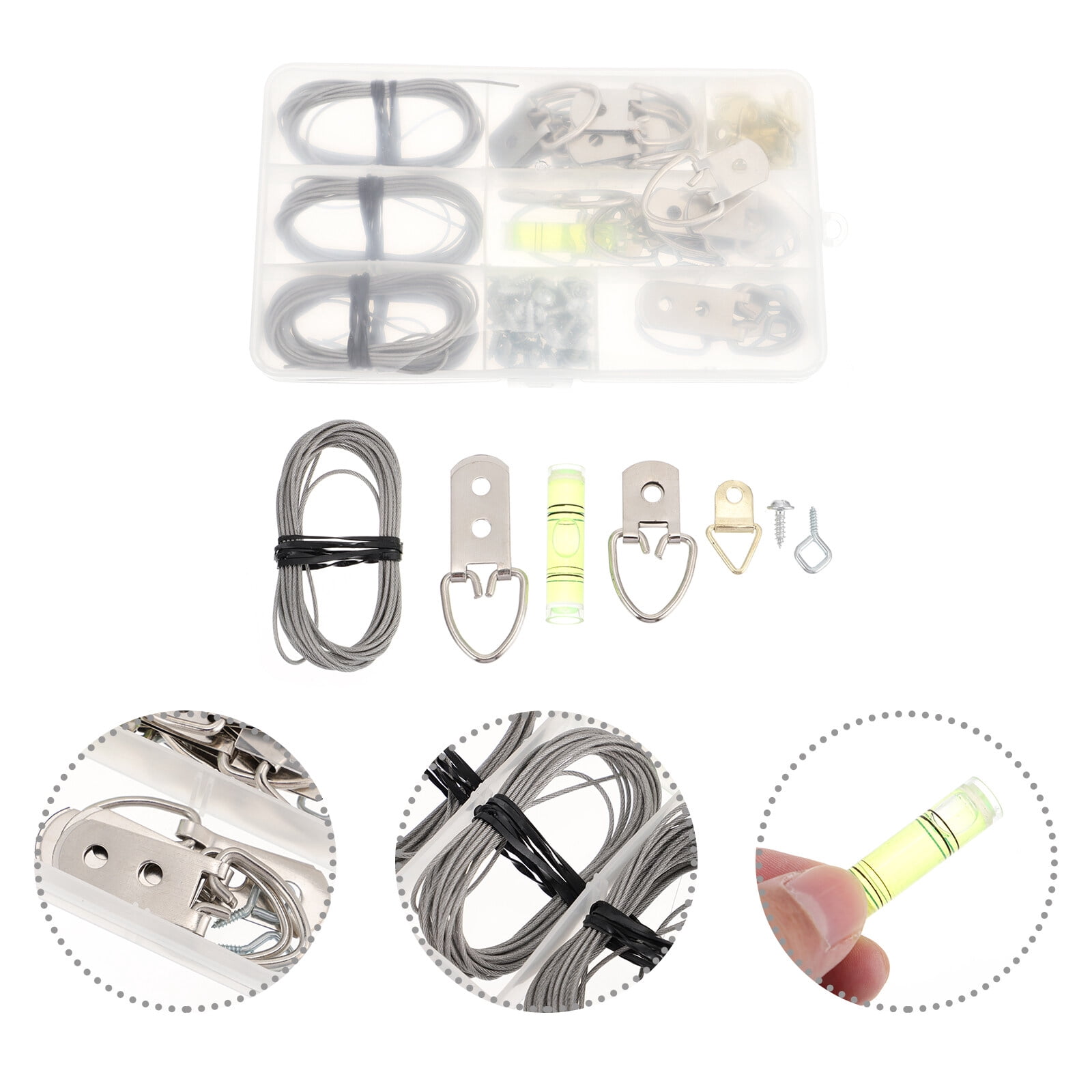 Sparsain 102Pcs Picture Wire Hanging Kit Picture Screws Hanging Hooks ...