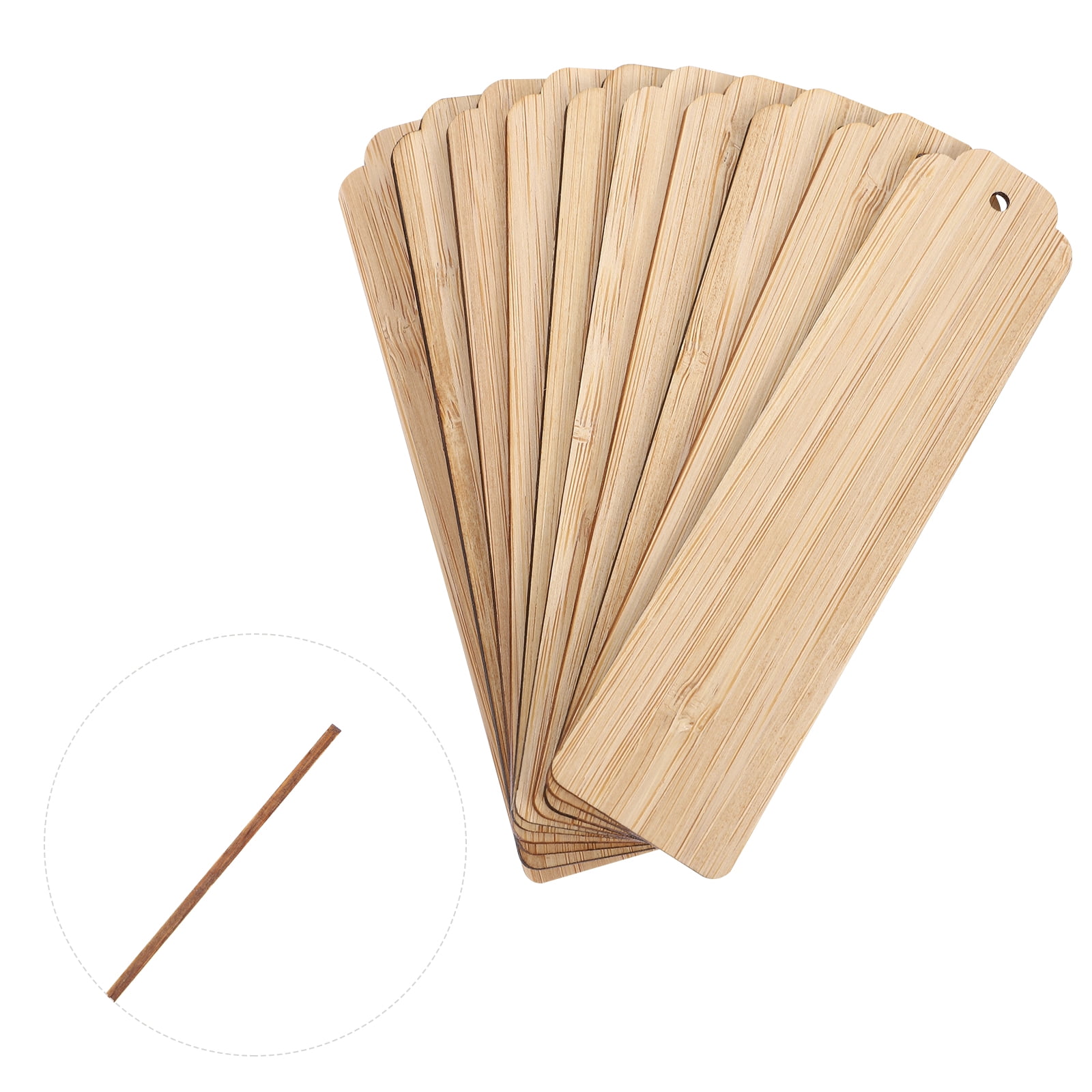Sparsain 10pcs Blank Wooden Bookmarks, Unfinished Wood Tags, Creative ...
