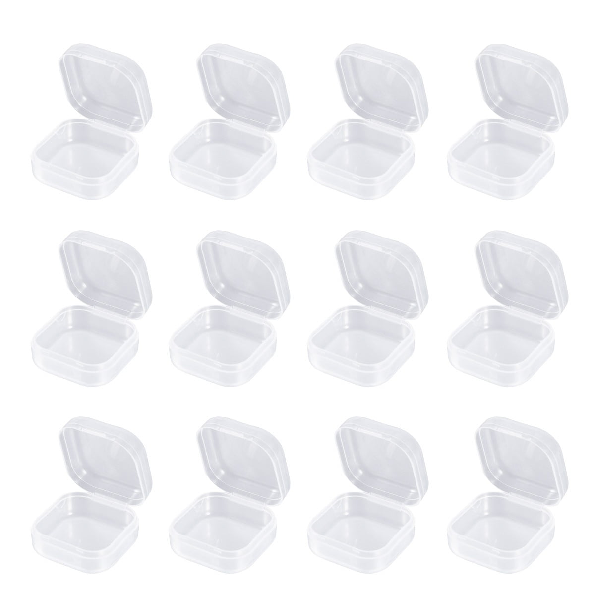 Sparsain 12 Pack Mini Clear Plastic Square Storage Boxes, Multipurpose ...