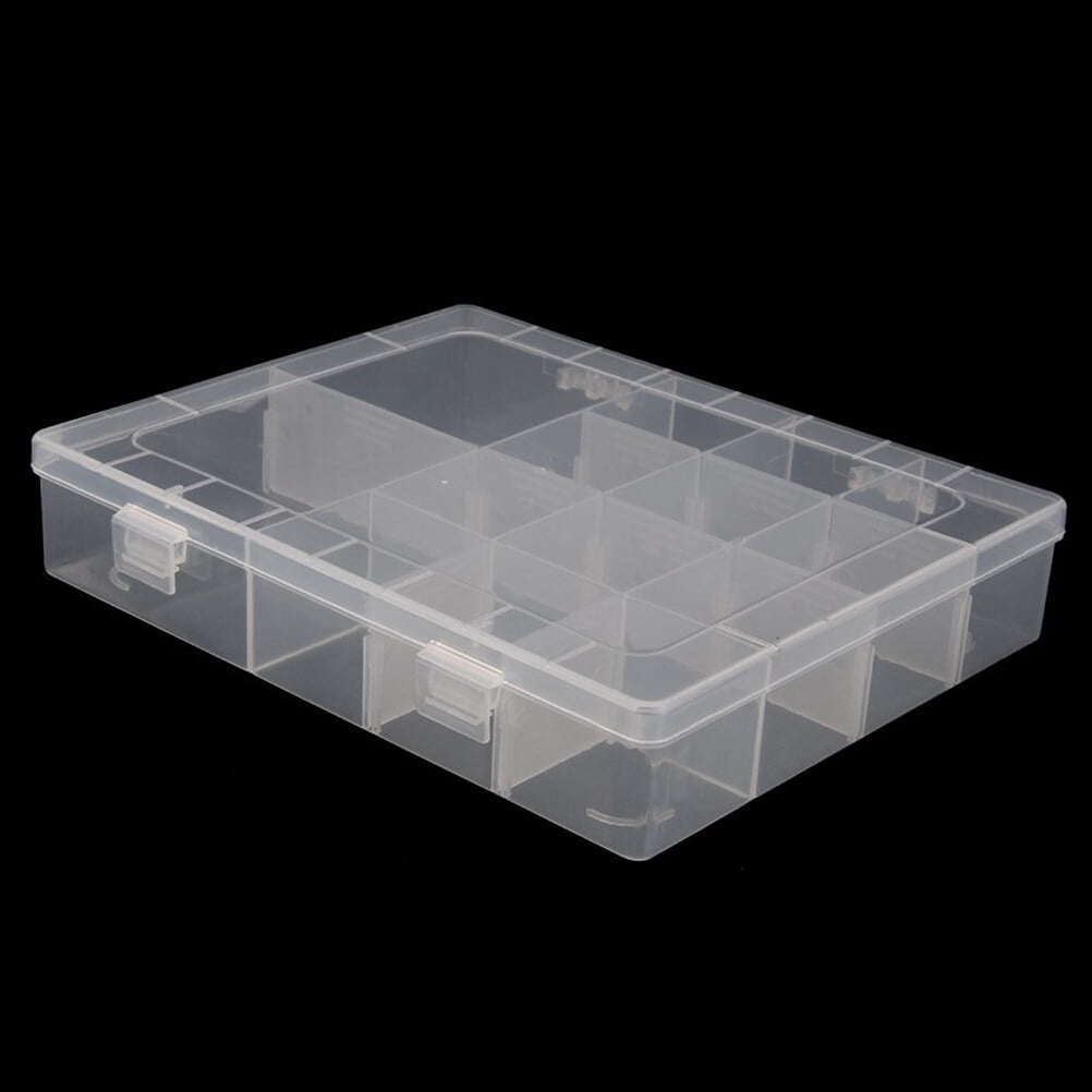 Sparsain 14 Compartment Adjustable Plastic Storage Box with Removable ...