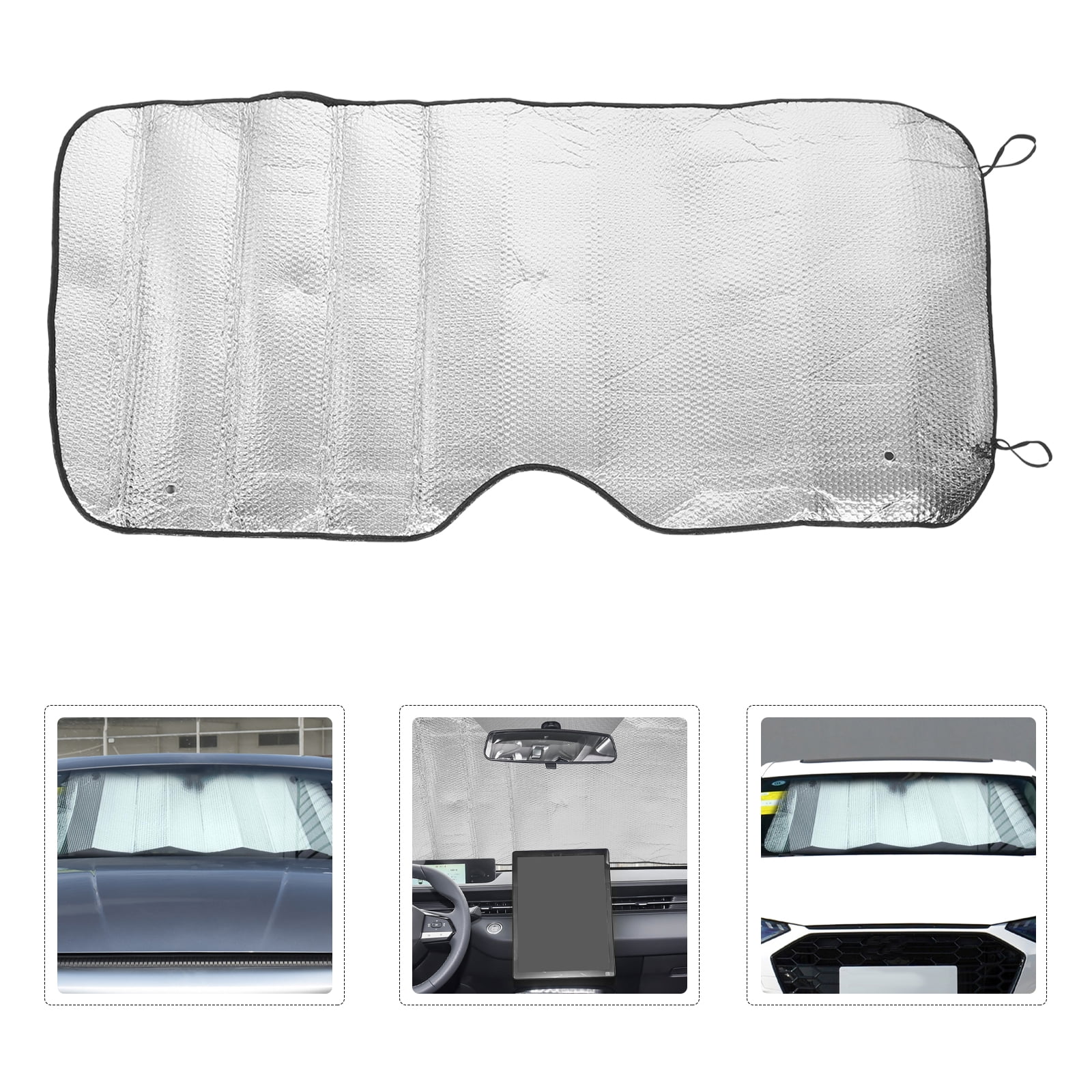 Sparsain 140 x 70 cm Car Sun Shade Silver Solar Reflective Front ...