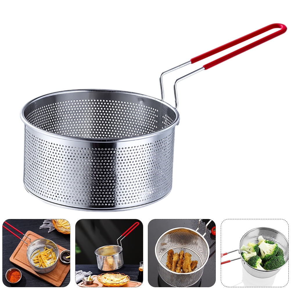 Sparsain 1pc 304 Stainless Steel Long Handle Frying Basket Food ...