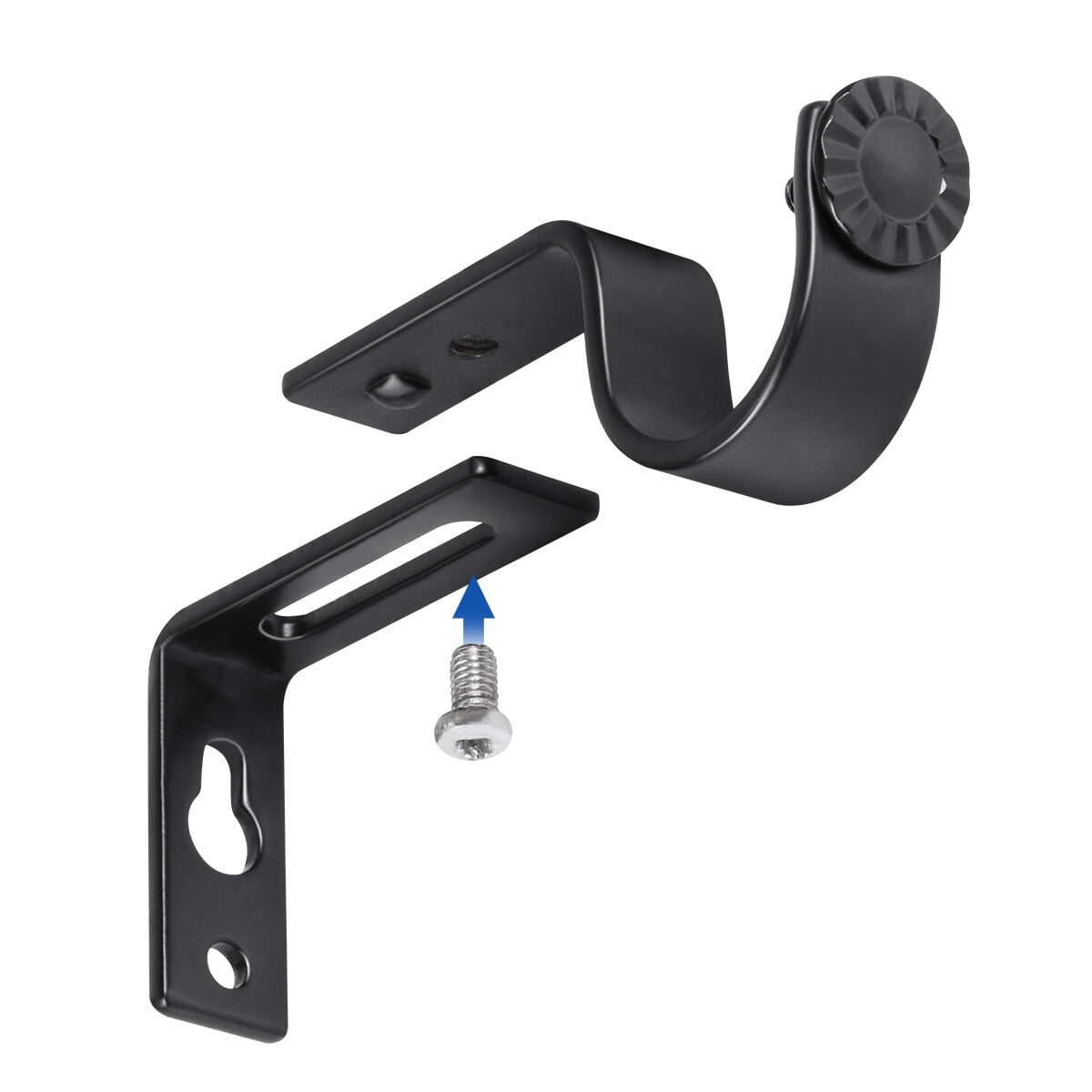 Sparsain 2 Pack Adjustable Curtain Rod Brackets with Screws for Wall ...