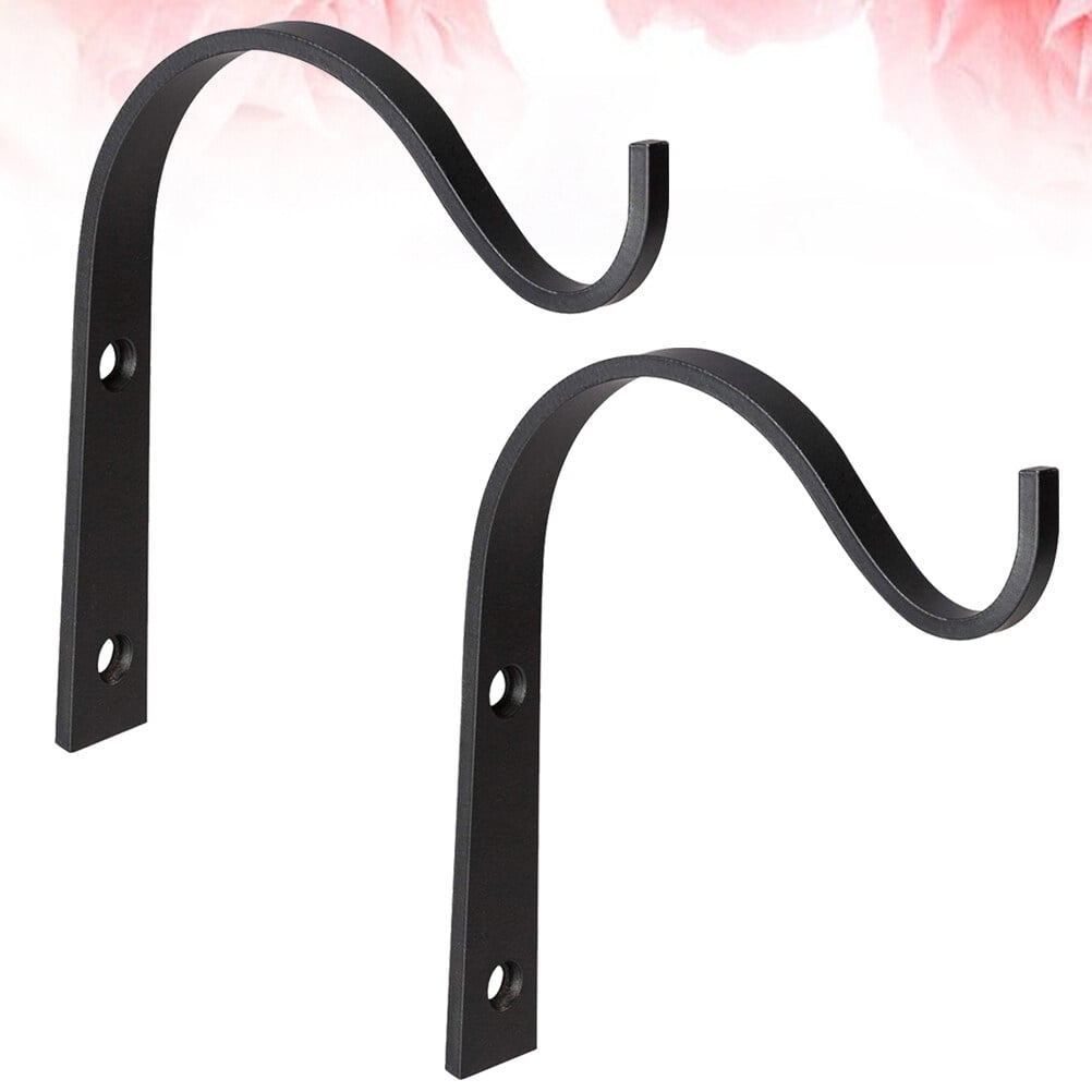 Sparsain 2 Pack Curved Iron Flower Basket Hooks for Hanging Plants ...