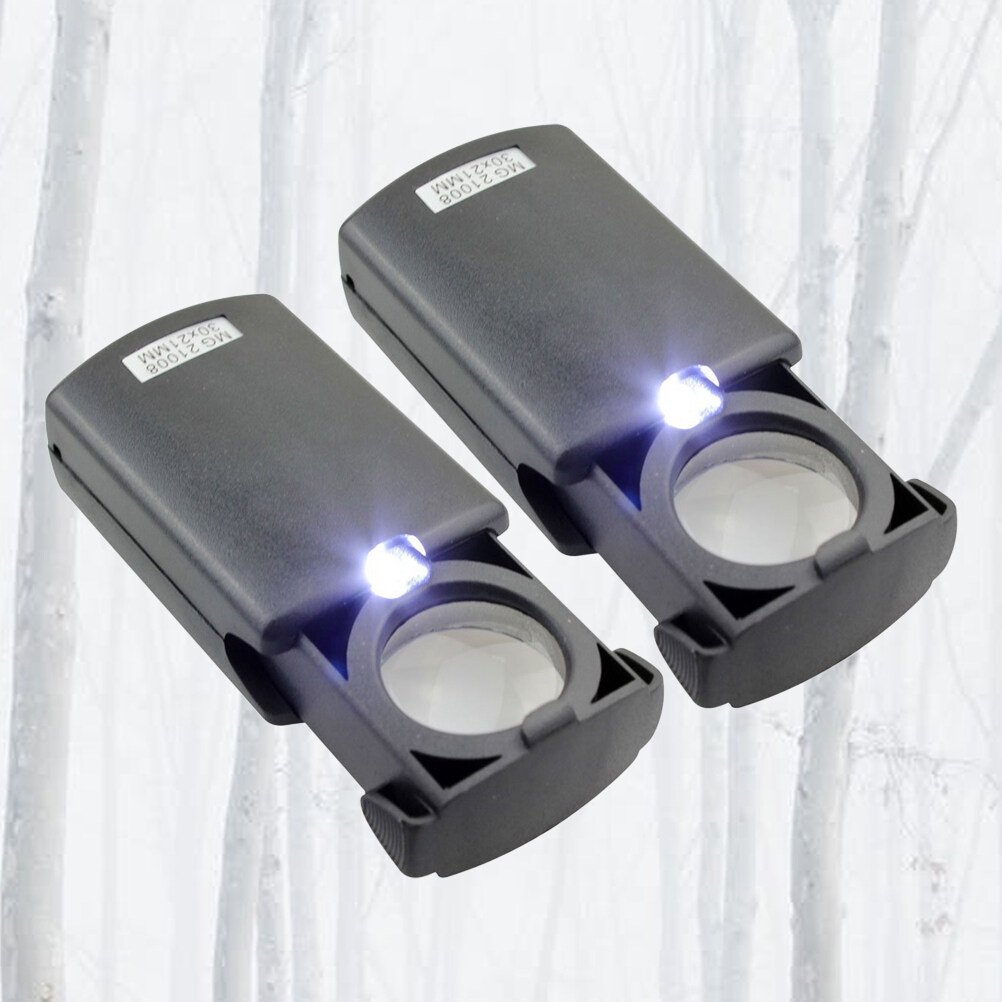 Sparsain 2 Pack MG21008 Pull-Out Jewelry Loupe with LED Light for Gems ...