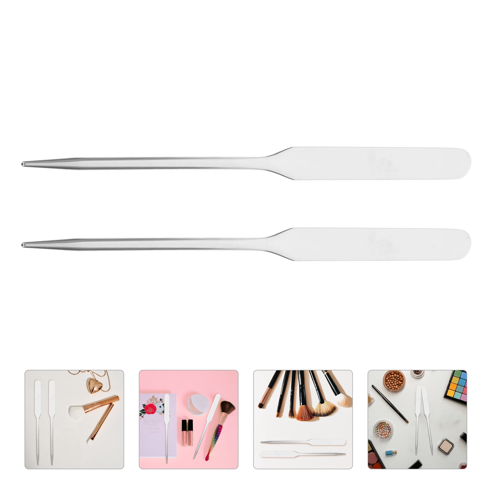 Sparsain 2 Pack Stainless Steel Makeup Spatula Professional Foundation ...