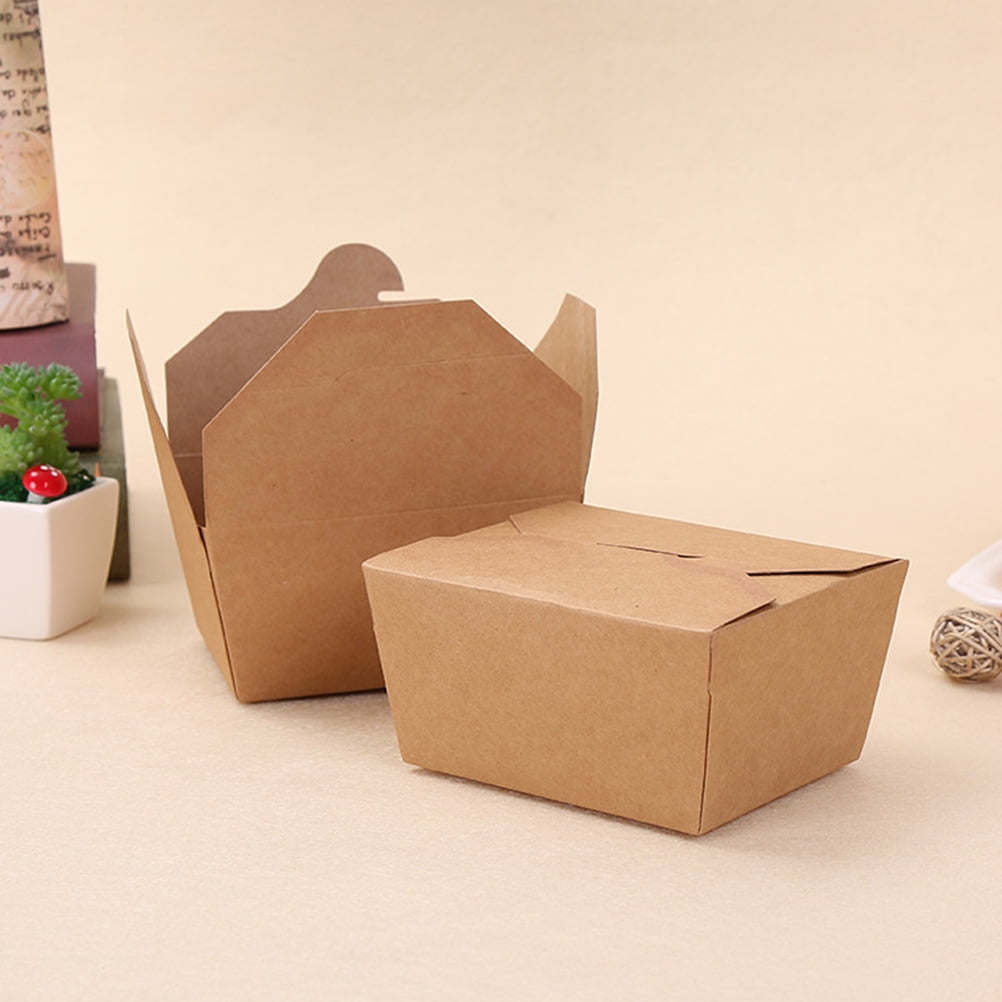 Sparsain 20 Pack Disposable Kraft Paper Lunch Boxes Meal Prep ...
