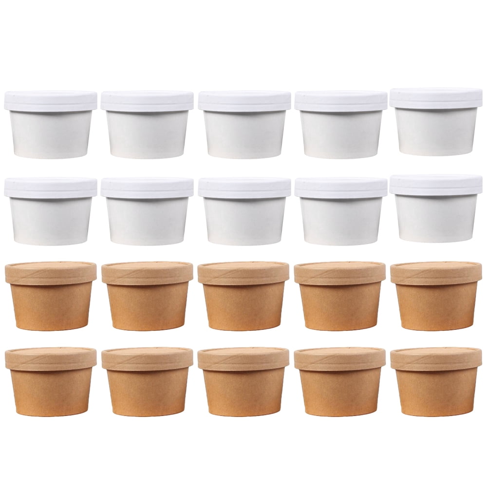 Sparsain 20Pcs Ice Cream Tubs Frozen Dessert Containers Freezable Food ...
