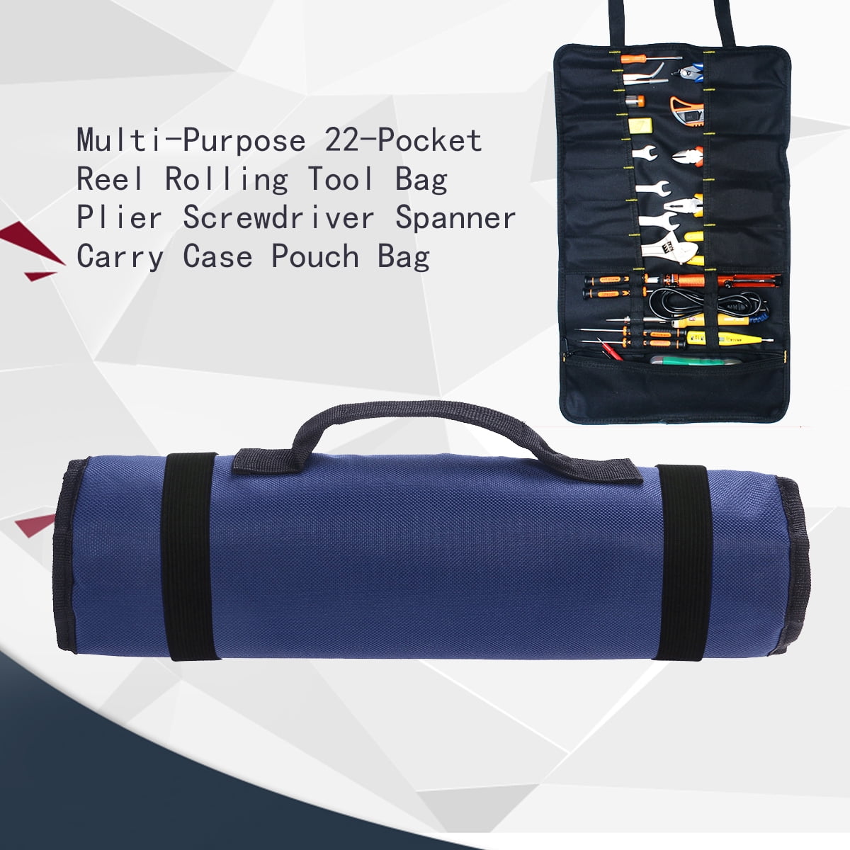 Sparsain 22 Pockets Multi-Purpose Rolling Tool Bag Pliers Screwdriver ...