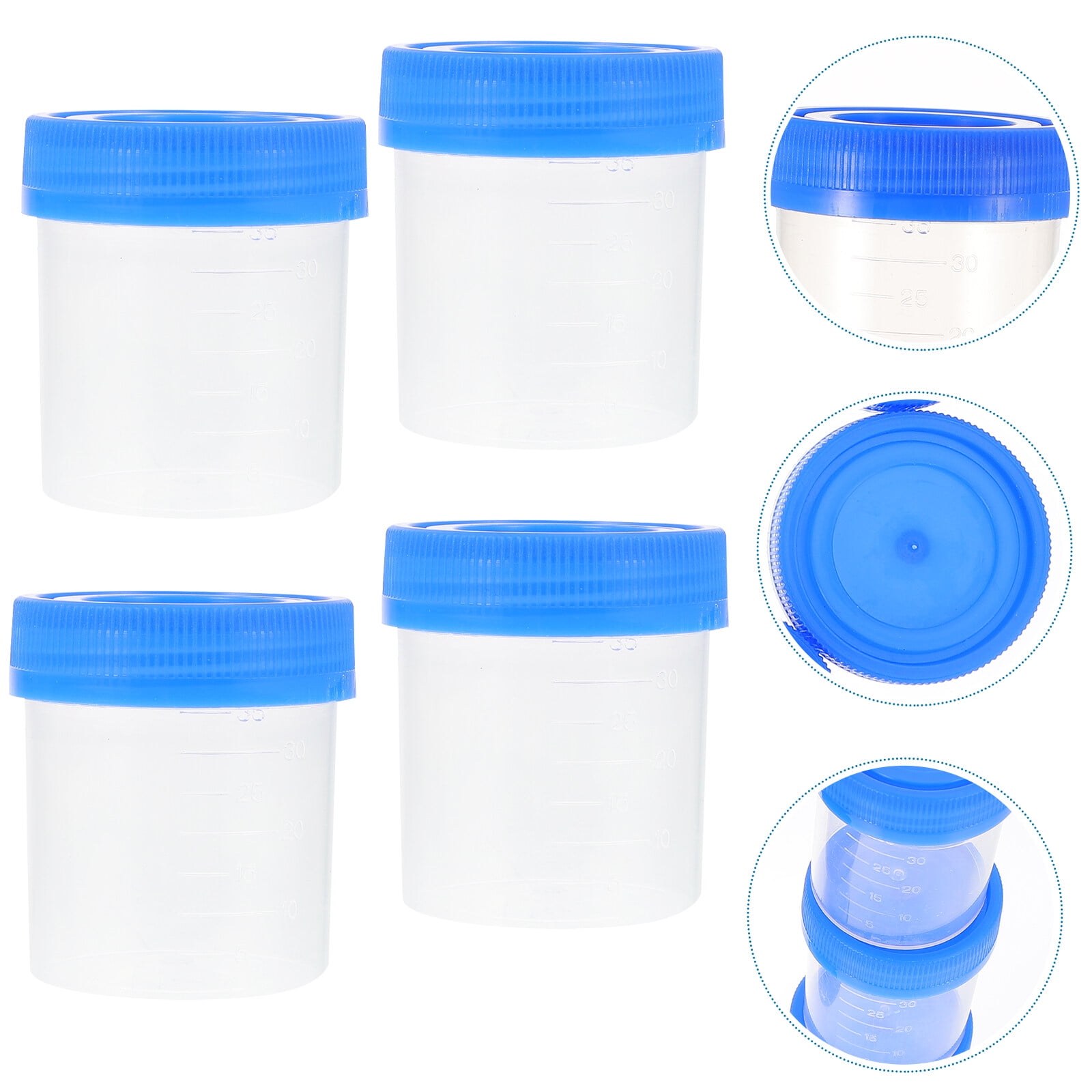 Sparsain 25 Pack Stool Sample Cups, Urine Specimen Container, Sputum ...