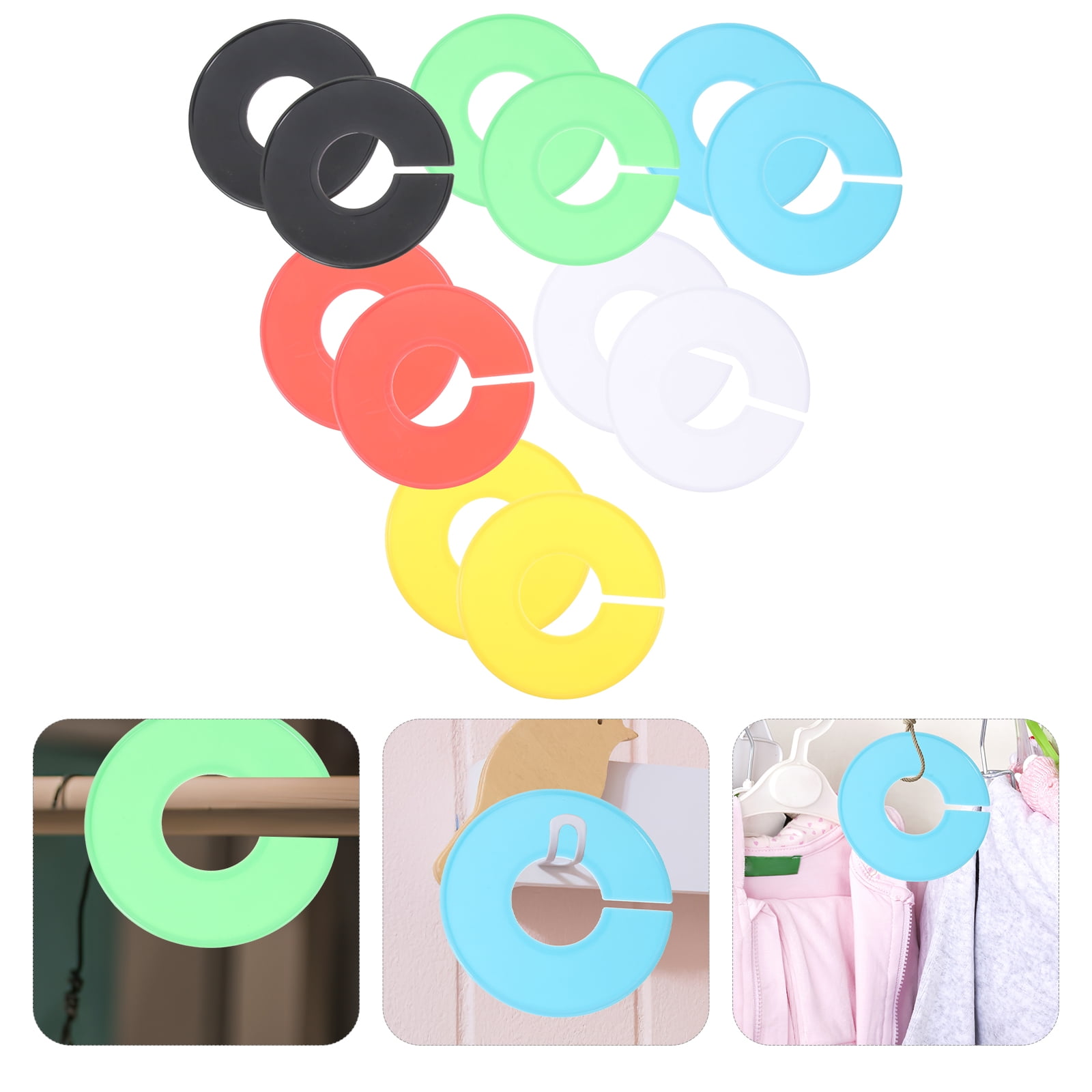 Sparsain 30 Pack Plastic Clothing Size Dividers, Round Closet Divider ...