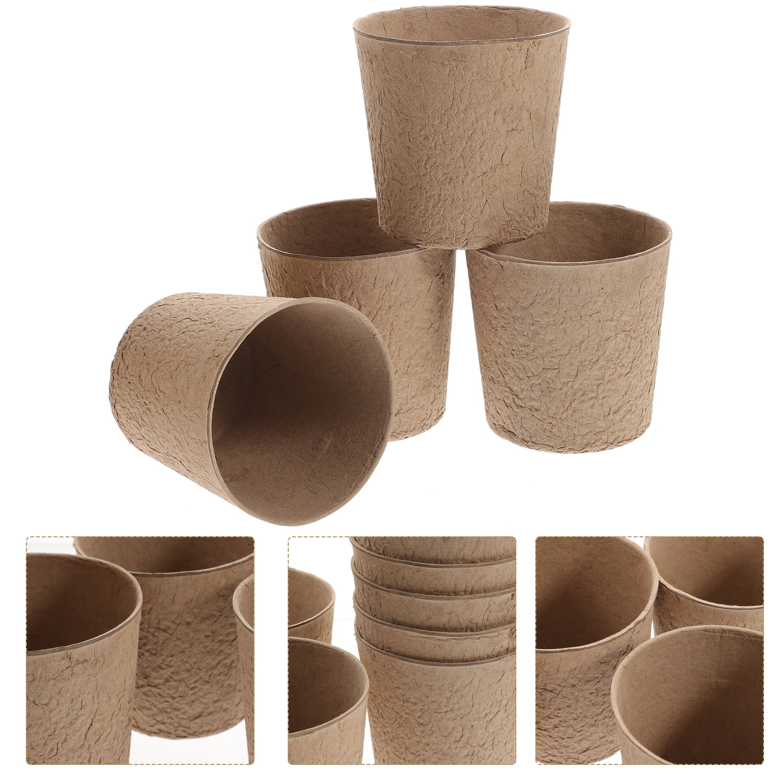 Sparsain 30 Pack Pulp Plant Grow Pots for Herbs, Biodegradable, Eco ...